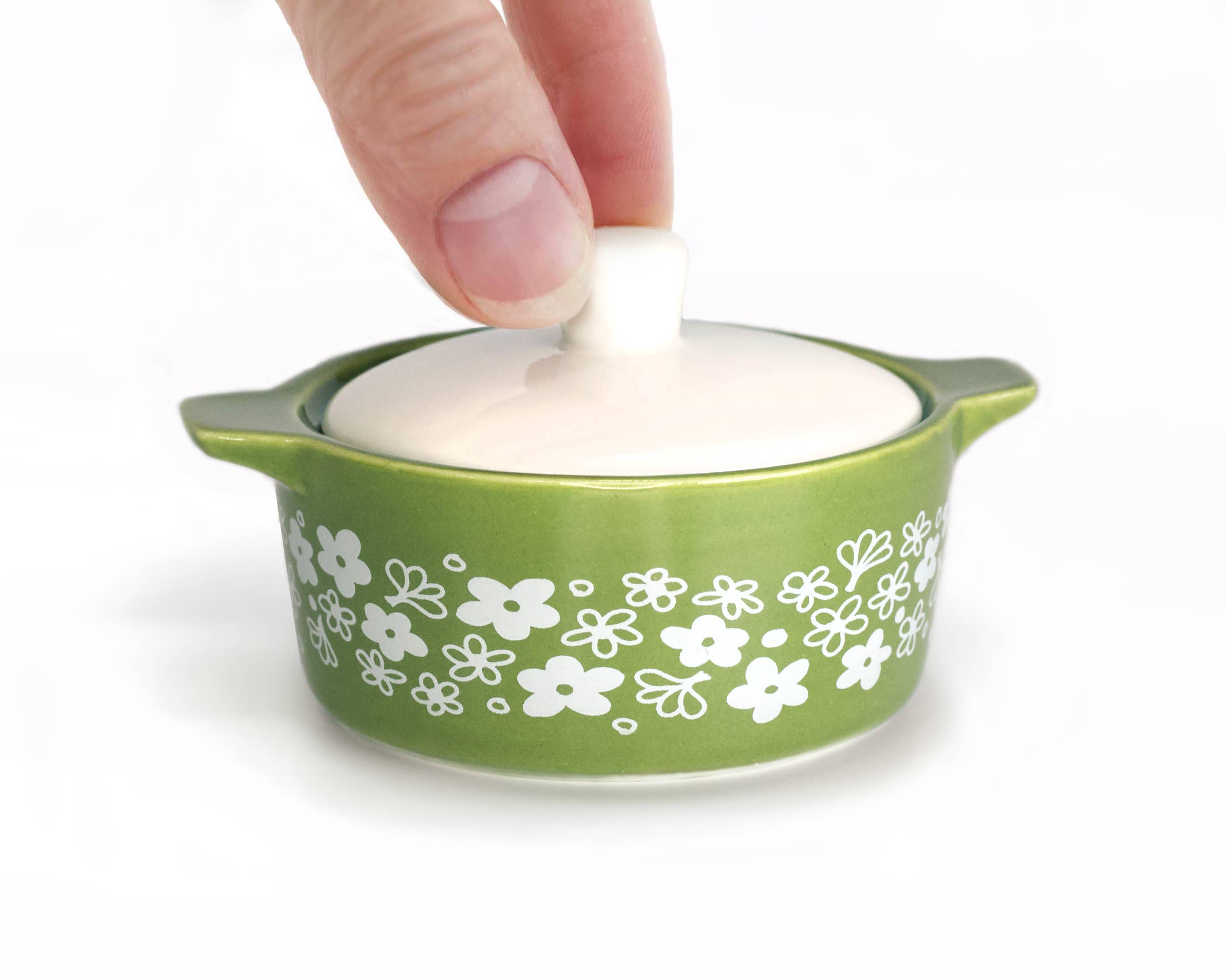 Pyrex-Inspired Spring Blossom Casserole Ceramic Trinket Box – Funktified